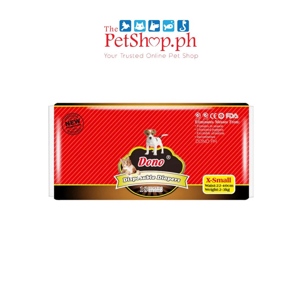 Dono Dog Disposable Diapers Extra Small 18's Female ( Original RED ...