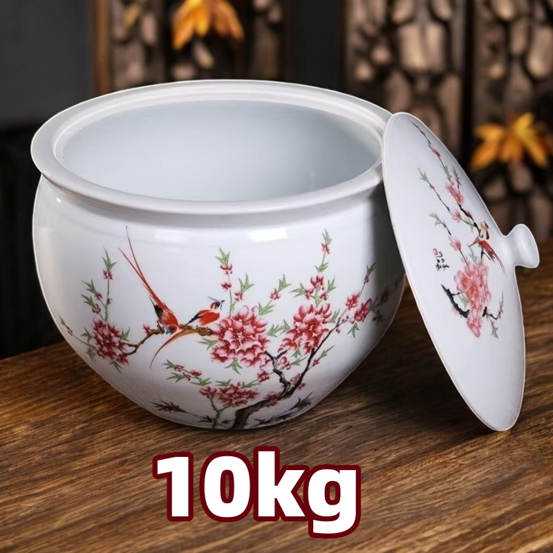 Ceramic Rice Storage Rice Vase Porcelain Rice Container Pot Container ...