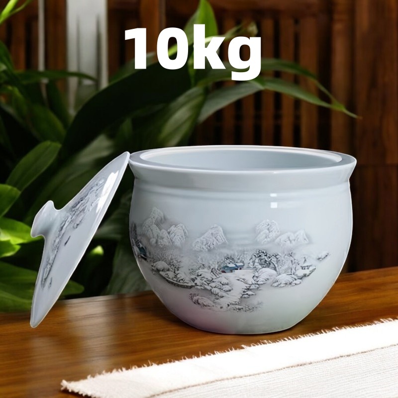 Ceramic Rice Storage Rice Vase Porcelain Rice Container Pot Container ...