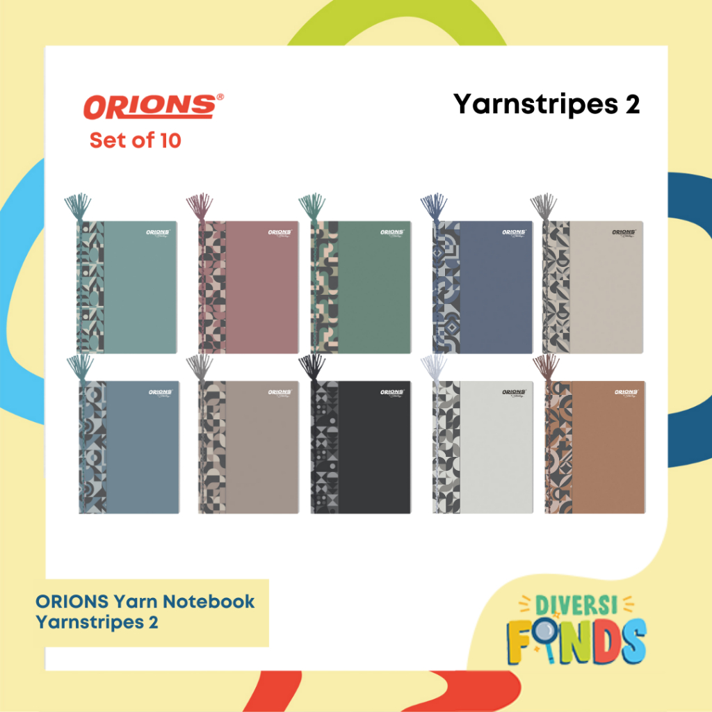 Orions STRIPES YARN 2 Notebook W/Plastic Jacket 80lvs- Set 10's ...