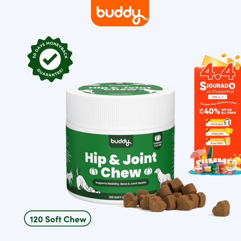 Buddy Hip & Joint Chew for Dogs Mobility, Bone & Joint Health 120 Soft ...