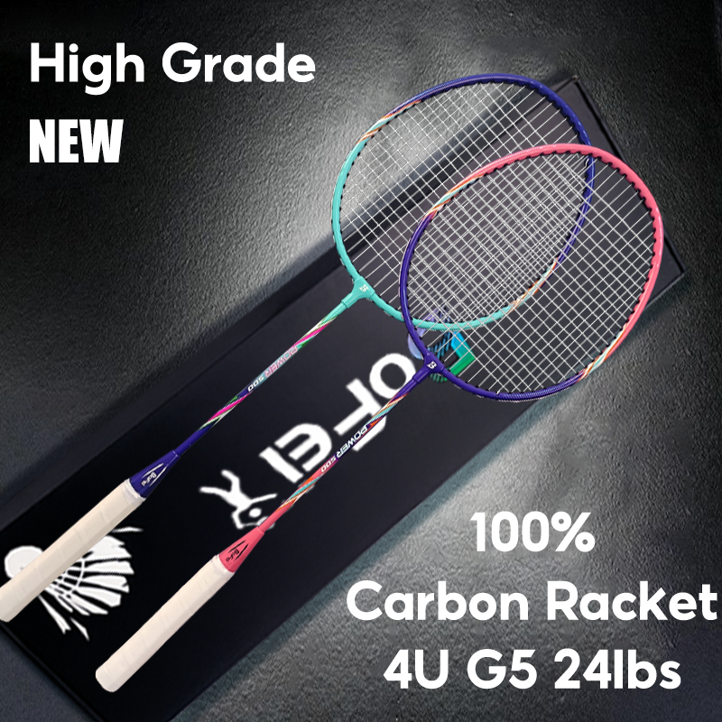100%Carbon Badminton Racket Original 4U G5 24lbs Gift box Badminton Set ...