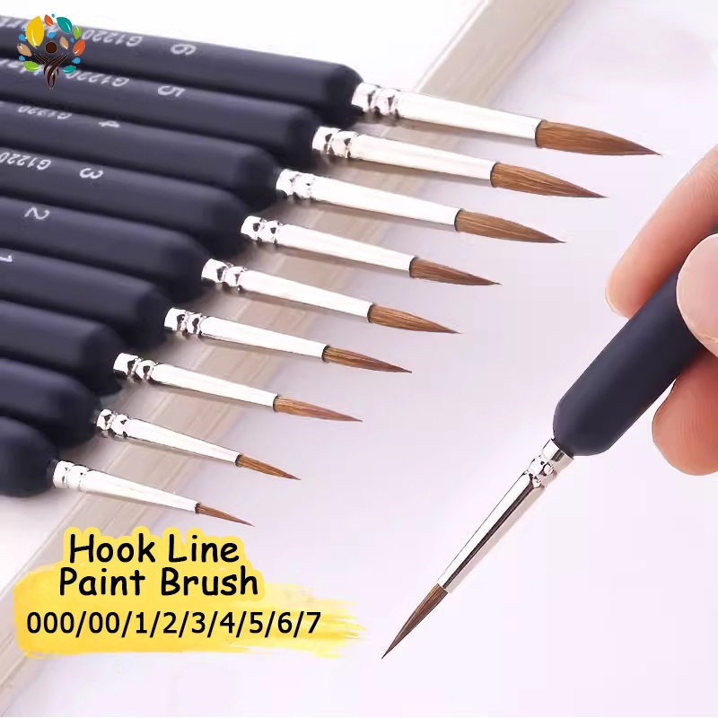 Hook Line Detail Painting Brush 000# - 7# Hand Painted Thin Liner Art ...