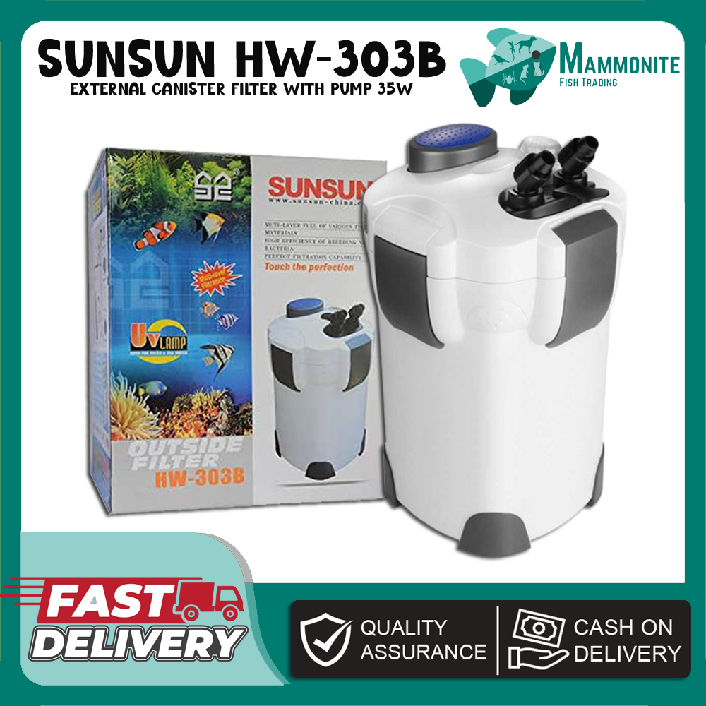 Sunsun External Filter HW-303B Canister With Pump 35 Watts 1400 L/H For ...