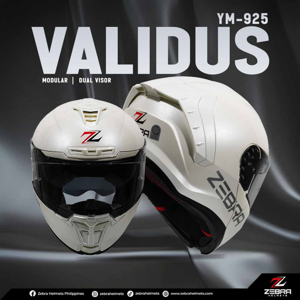 ZEBRA VALIDUS YM-925 Modular Helmet Full Face Dual Visor Helmet ...