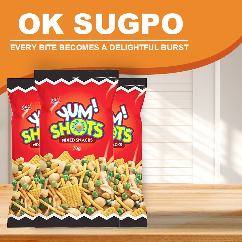 OK Yum Shots Mix Snack 70g - Delicious and Light Dry Snack Crispy ...