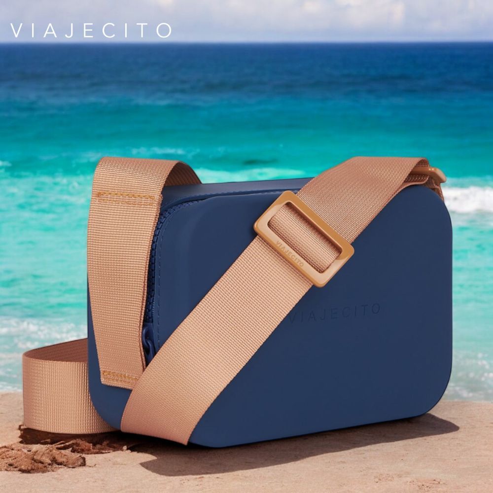 Viajecito Navy Classic Set with Tan Solid Strap | Waterproof Silicone ...