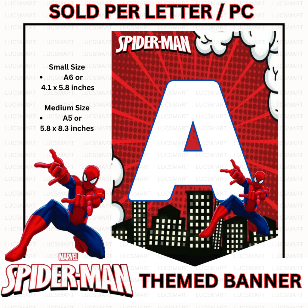 LUCSMART ONLINE SHOP - Spider Man Themed Banner / DIY BANNER / BIRTHDAY ...
