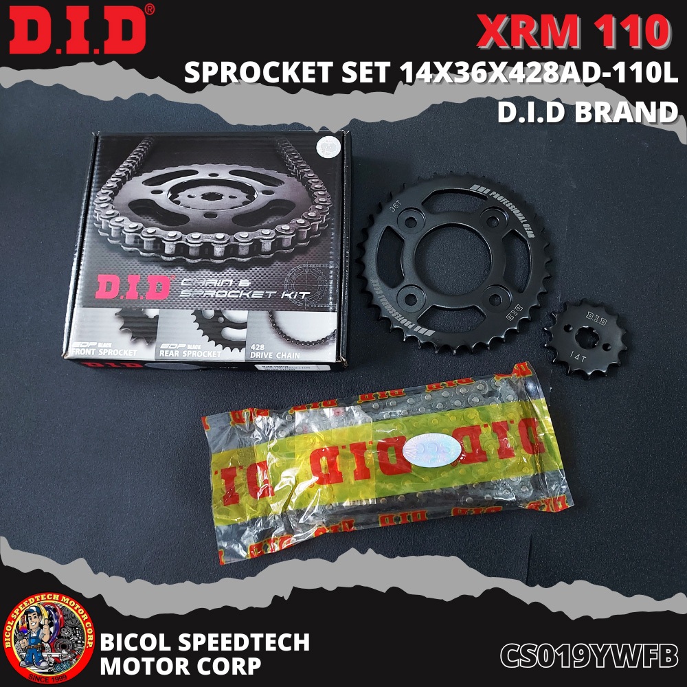 XRM 110 SPROCKET SET 14X36X428AD-110L D.I.D BRAND (CS019YWFB) | Shopee ...