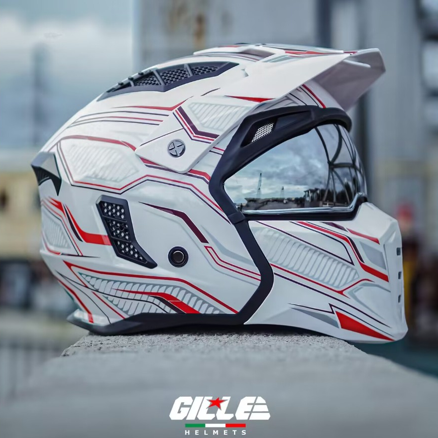 【𝑶𝑭𝑭𝑰𝑪𝑰𝑨𝑳】GILLE SQUADRON Offroad Modular Retro Classic Helmet Full Face ...