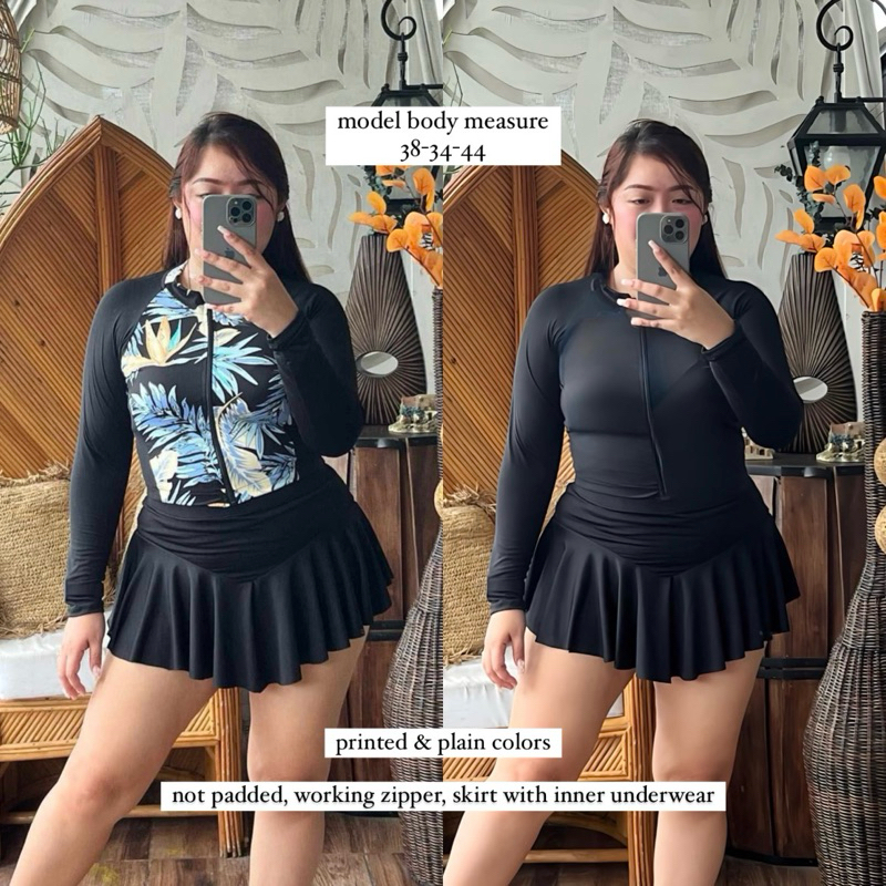 90SHOPMNL MICHELLE MID-PLUS SIZE RASHGUARD TERNO | Shopee Philippines