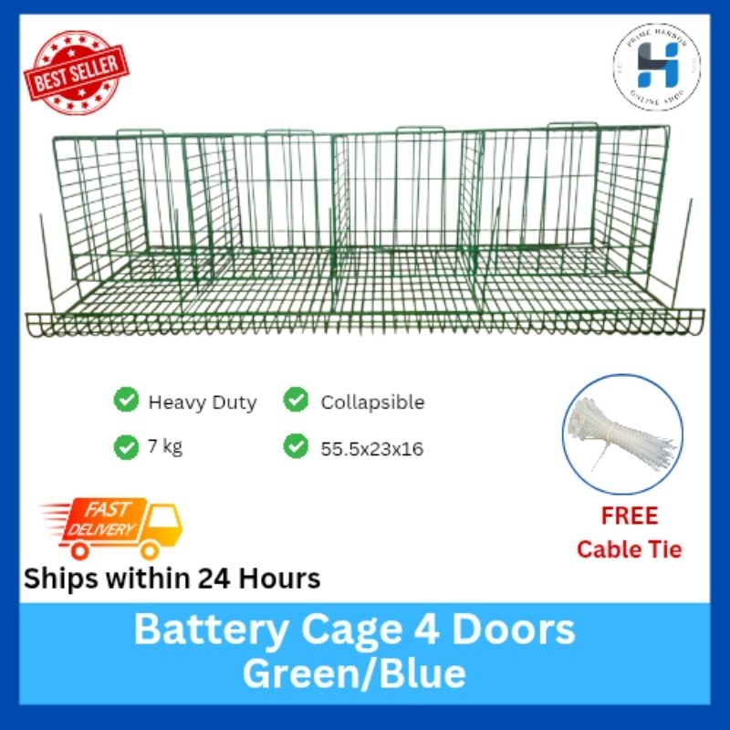Battery Cage 4 doors Coated Color Blue /Gamefowl / Breeding Cage ...