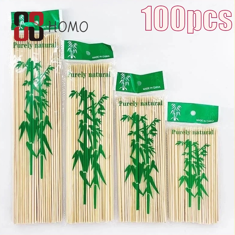 Bamboo Sticks Disposable Barbecue Sticks Outdoor Cooking Barbecue Party ...