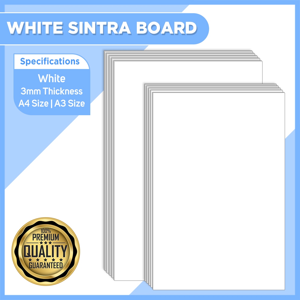 White PVC Sintra Board 3mm A4 & A3 Size - 30sheets | Shopee Philippines