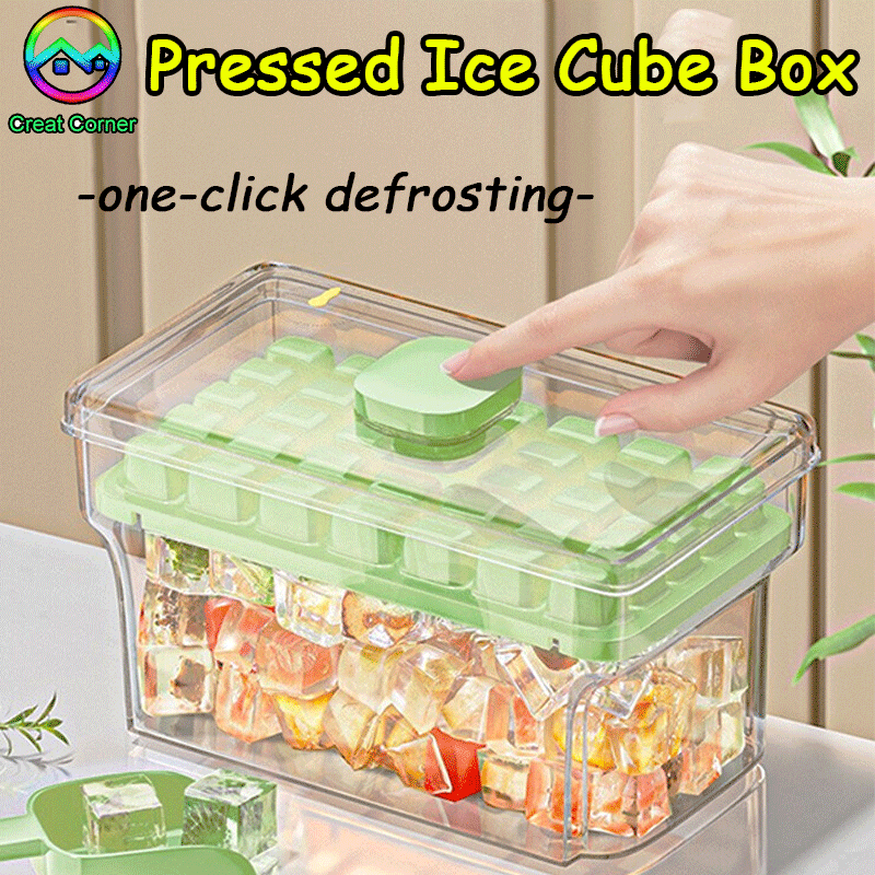 Ice Cube Molder Ice Cube Tray with Lid and Ice Scraper for Freezer 68 ...