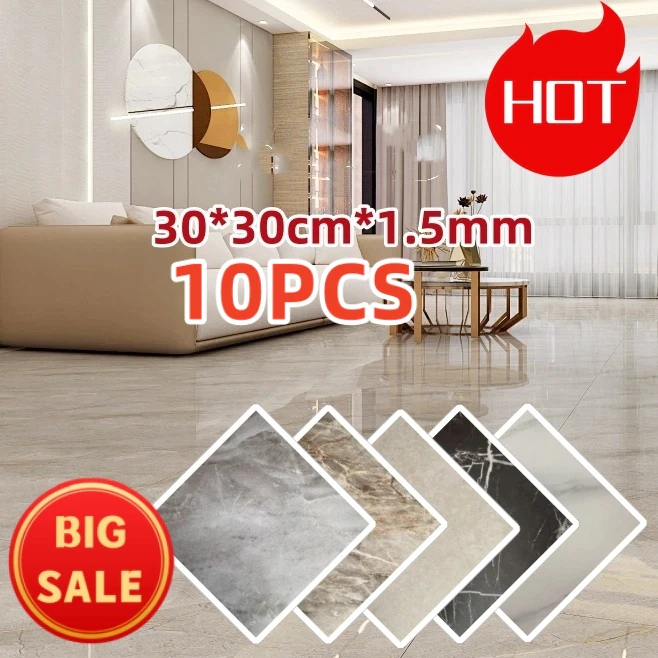 10Pcs PVC Floor Sticker Waterproof Removable Vinyl Floor Home Decor ...