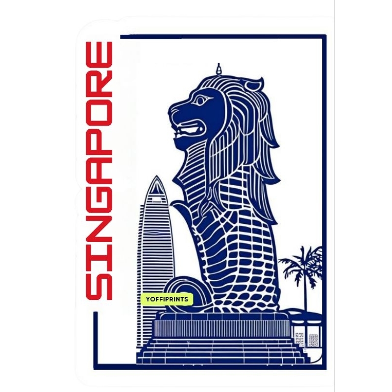 Vinyl Sticker Country Singapore Sticker Suitcase Outdoor Travel Sticker ...