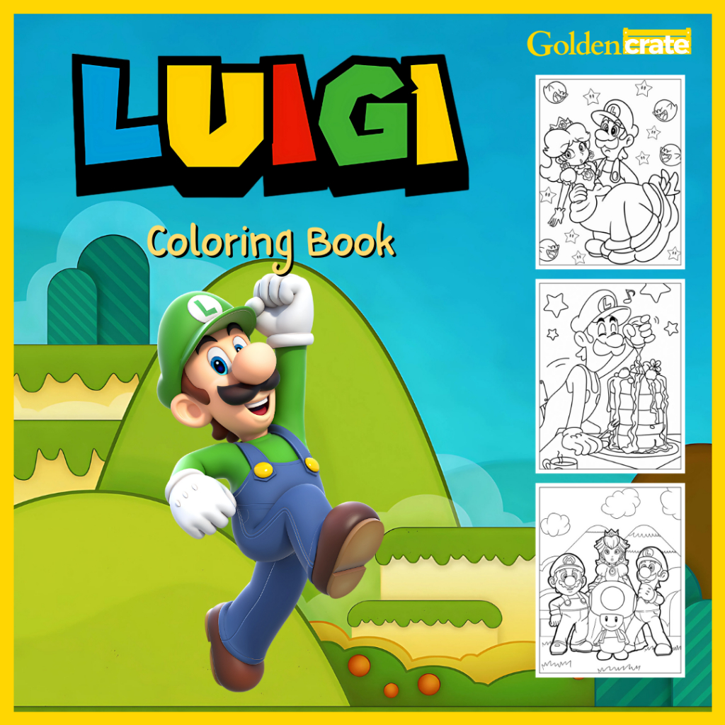Super Mario - Luigi 20 Pages Coloring Book for Kids to Boost Creativity ...