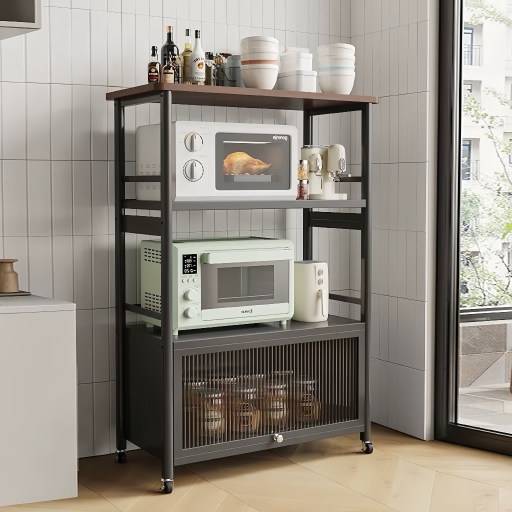 Kitchen Storage Rack With Oval Frame Stylish Carbon Steel Kitchen Shelf ...