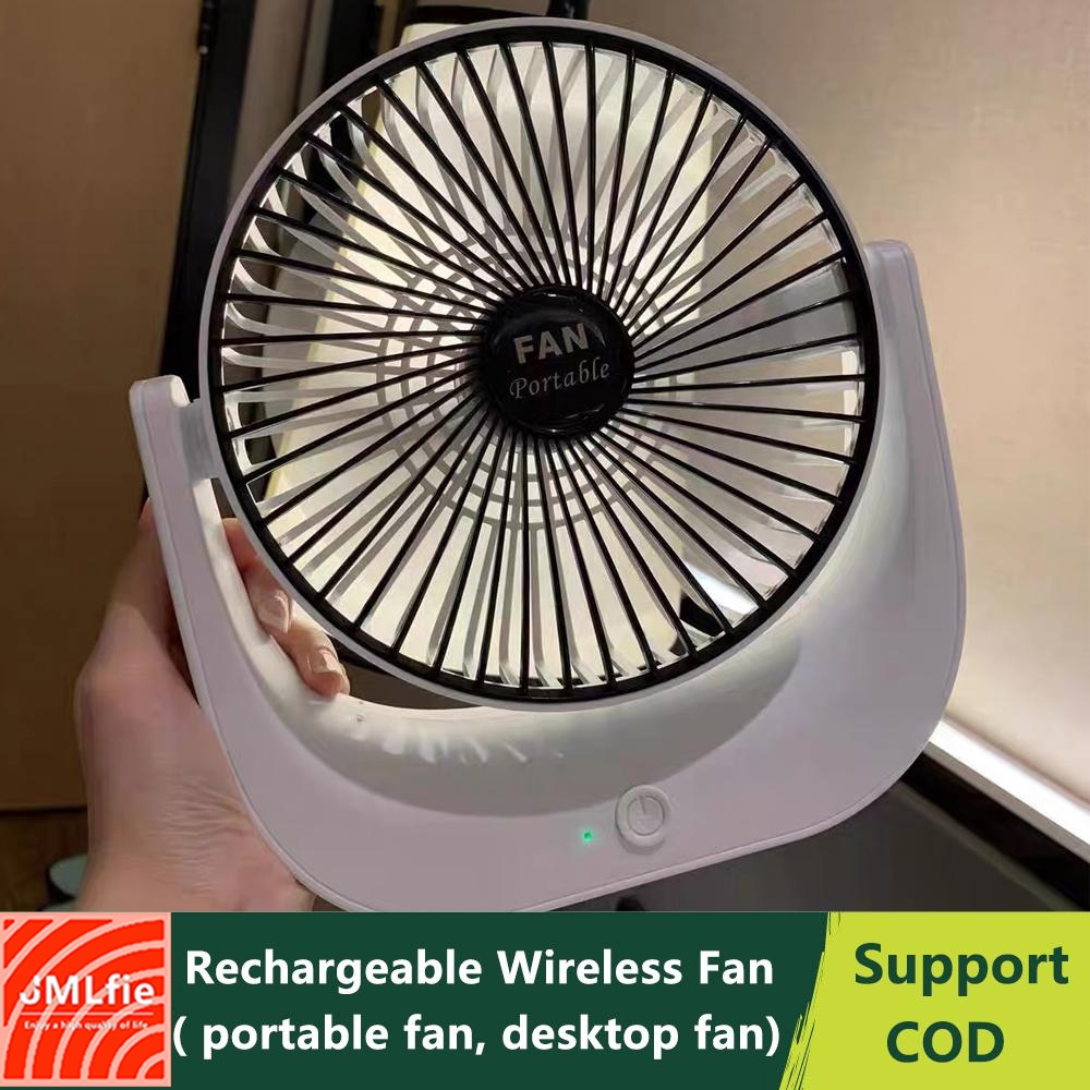 JMlfie Portable Mini Thin Fan Blades Rechargeable Desk Fan Clip Mount ...