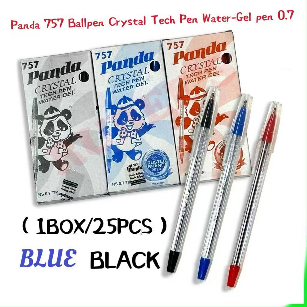 （1BOX/25PCS）Panda 757 Original Ballpens Crystal Tech Pen student ...