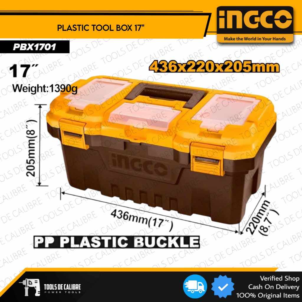 INGCO PLASTIC TOOL BOX 17" PBX1701 | Shopee Philippines