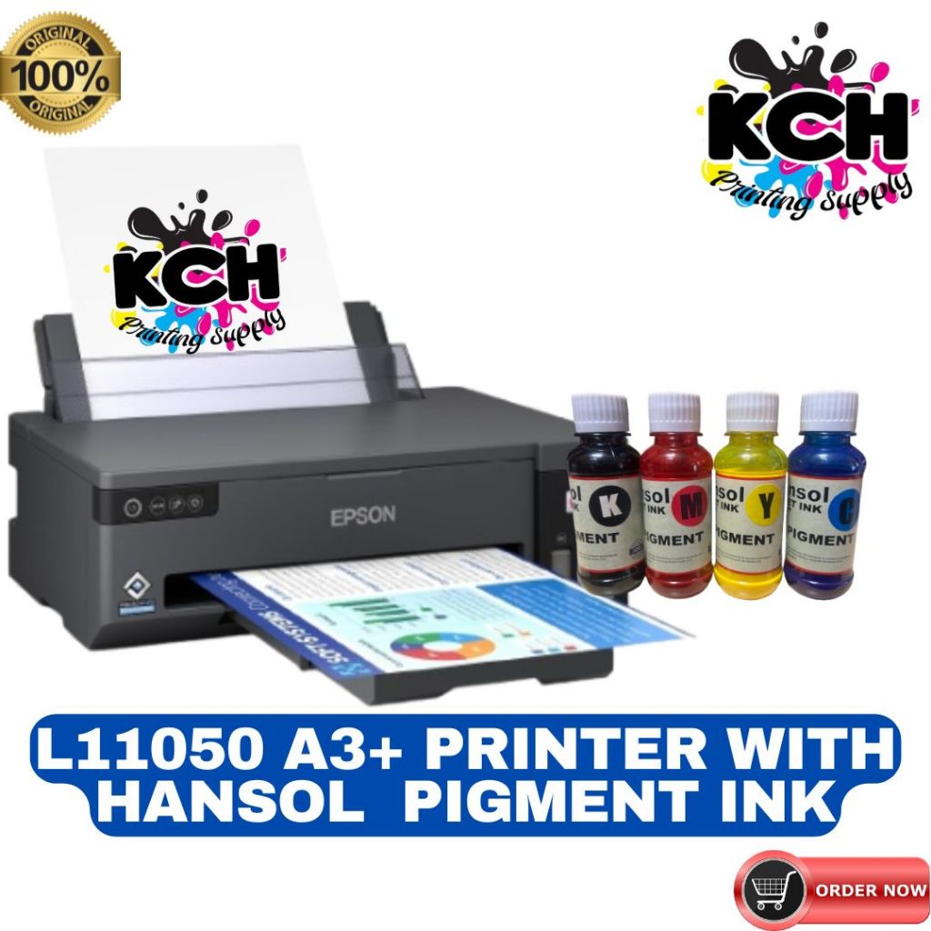 Epson L11050 Ecotank A3+Size Printer with Bundle Hansol Pigment Ink Set ...