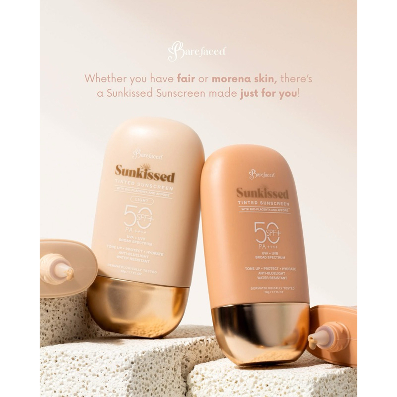 BAREFACED TINTED SUNSCREEN SPF 50+++UVA + UVB BROAD SPECTRUM 50g ...