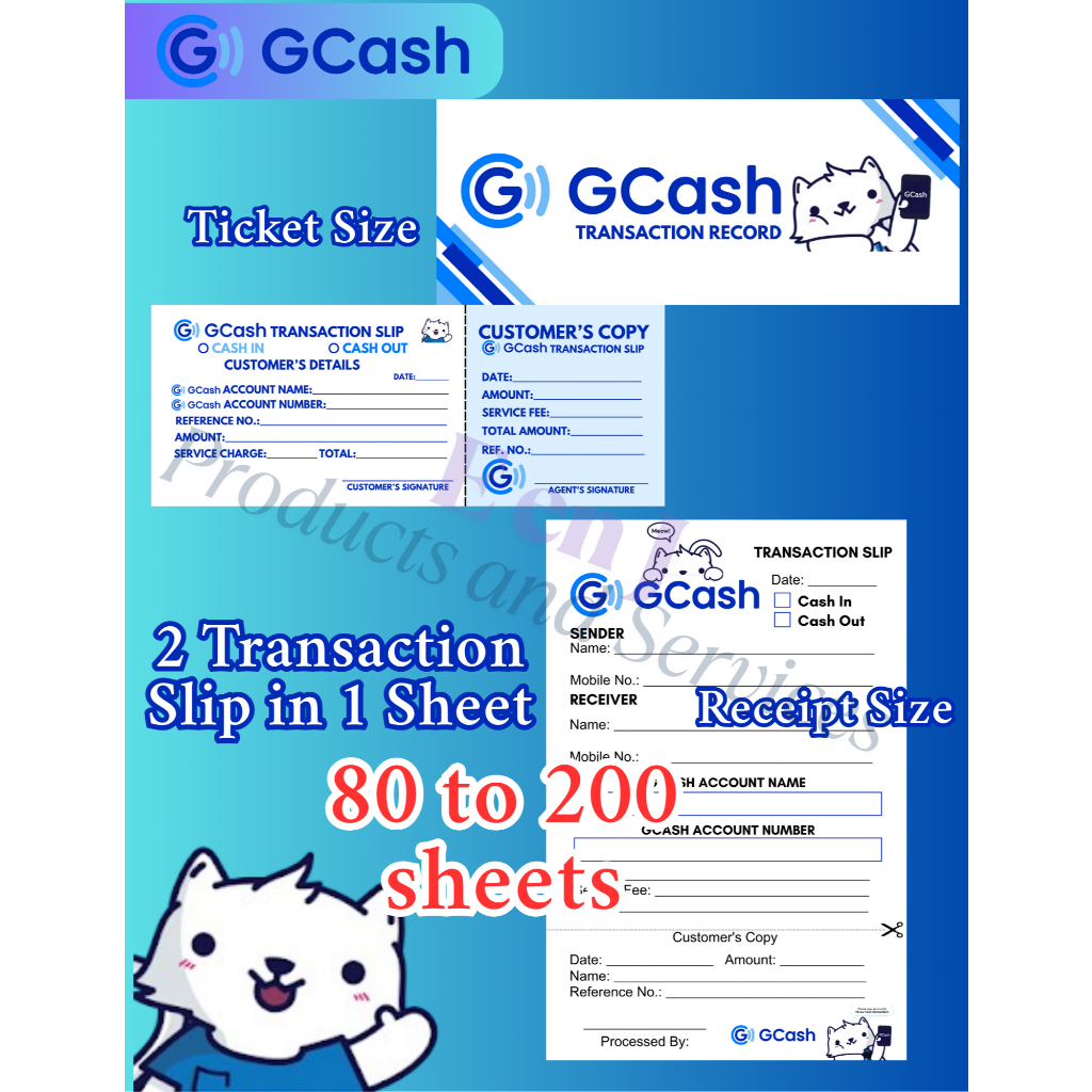 GCash Transaction Slip Pad – Receipt or Ticket Style, 80-200 Sheets ...