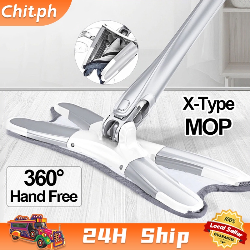 CHIT Multi X-Type Mop 360° Self Wash Rotating Mop Flat Mop Hand-free ...