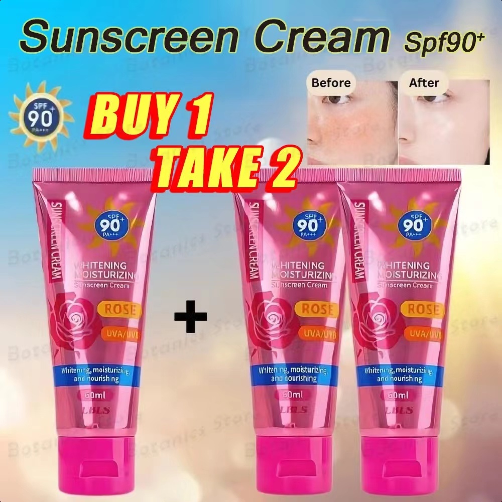 Original Rose SPF90+ PA+++ Sunscreen Cream High Protection UV+ KISS Whitening Tinted Sunblock ...