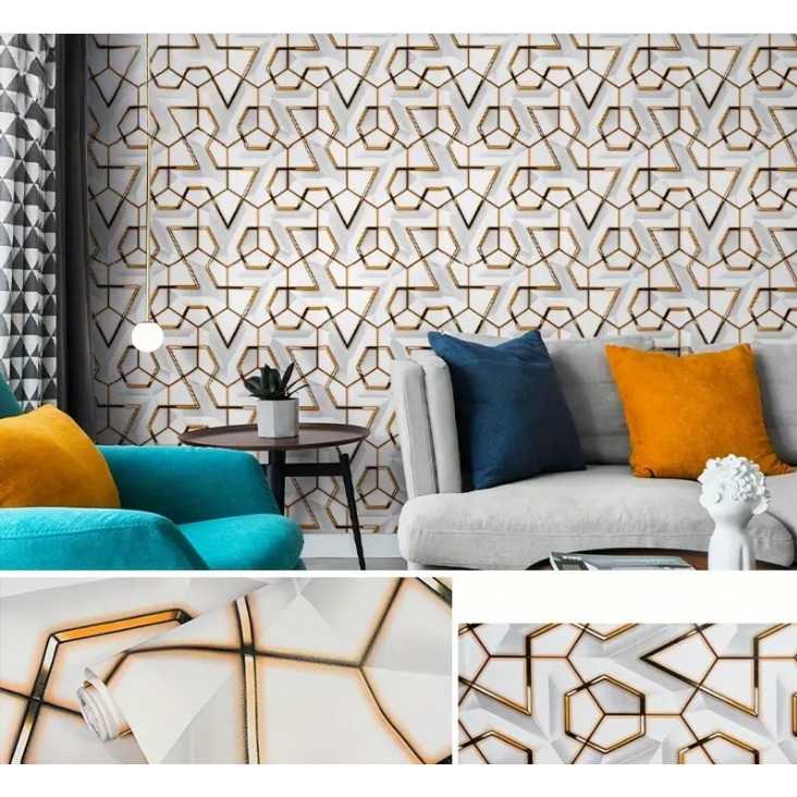 New Abstract Design PVC Wallpaper Waterproof Self Adhesive Homedecor ...