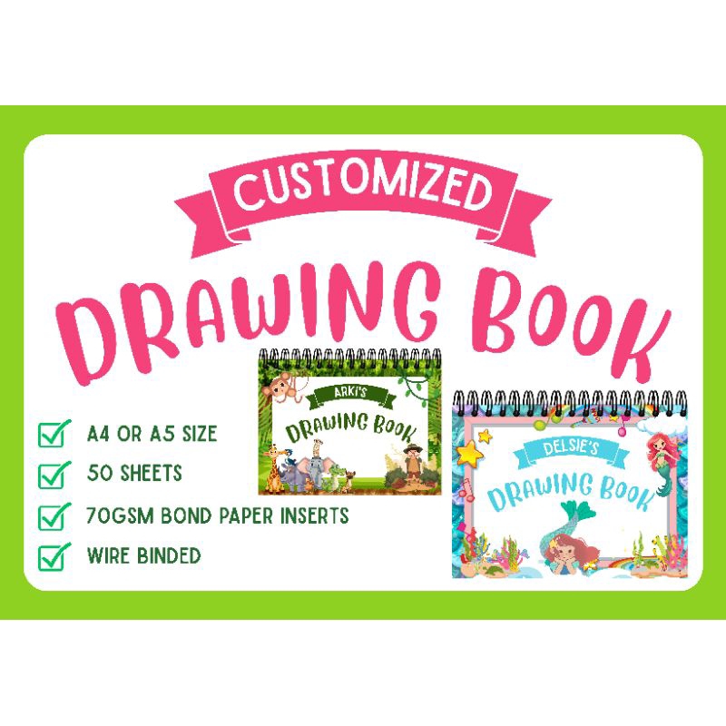 CUSTOMIZED / PERSONALIZED DRAWING BOOK | Shopee Philippines