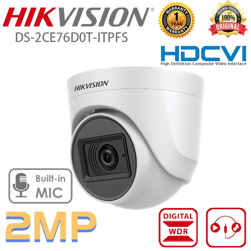 Hikvision 2MP HD Smart IR High quality Built-in mic CCTV Camera 2MP ...