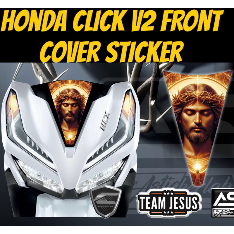 HONDA CLICK V2 125i/150i TEAM JESUS FRONT PANEL STICKER DECALS PRINTED ...
