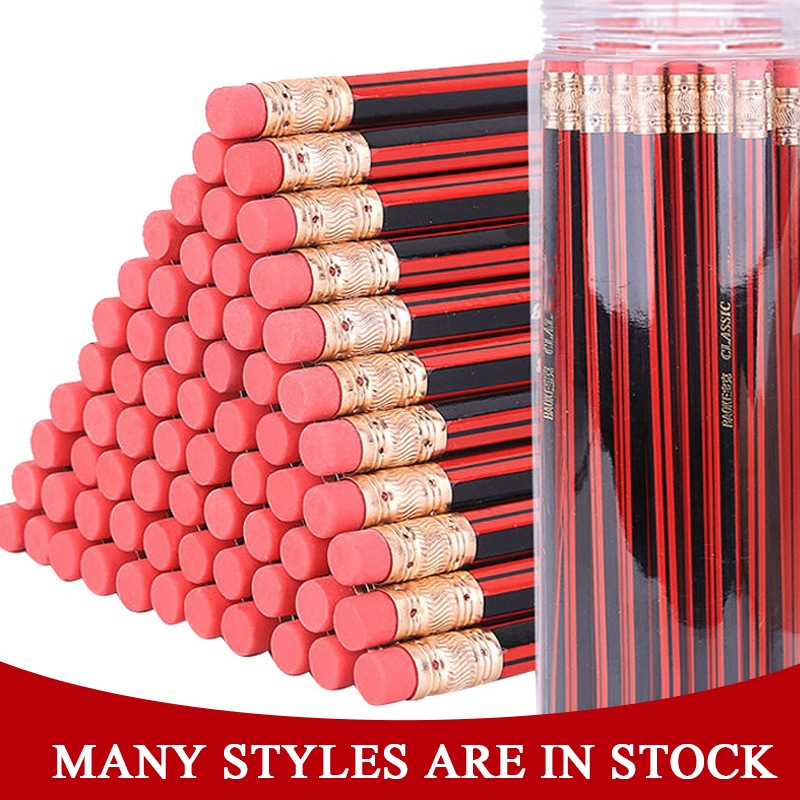 Pencil Log Lead-Free Non-Toxic Standard Writing With Eraser Hexagonal ...