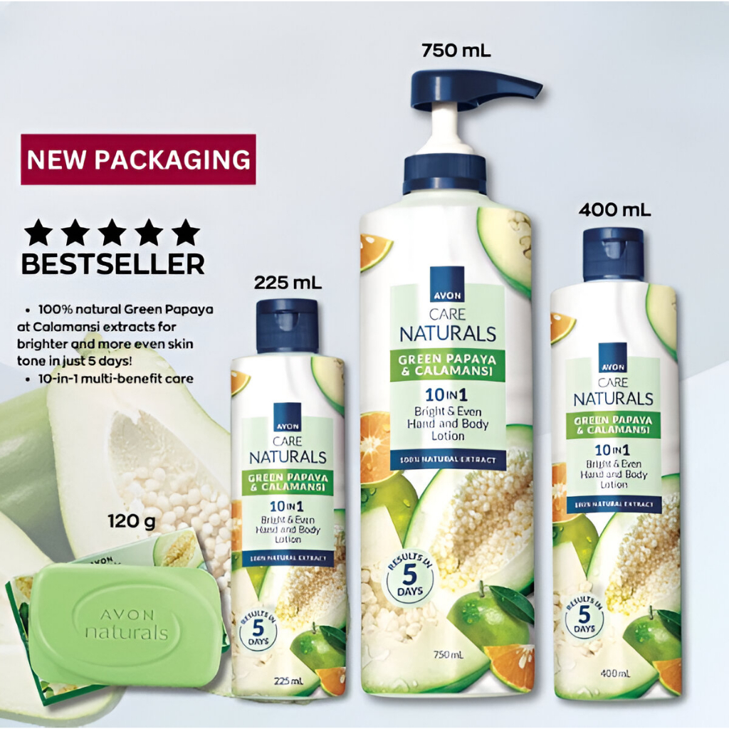 AVON Care Naturals Green Papaya & Calamansi Hand & Body Lotions ...