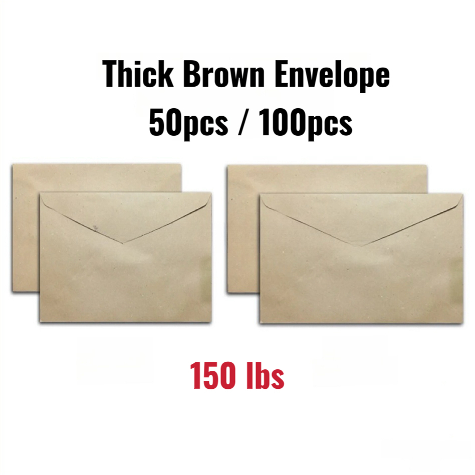 50pcs or 100pcs Thick Brown Envelope Long and Short Office and School ...