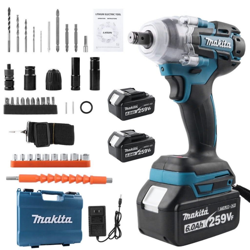 Brushless Cordless Electric Impact Wrench 68V Rechargeable Wrench Power ...