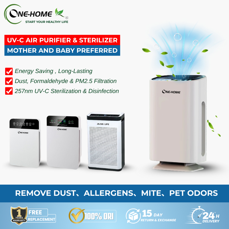 ONEHOME Air Purifier UV Sterilizer HEPA Filter Anti Allergy Odor Dust Removal Negative Ion Pet ...