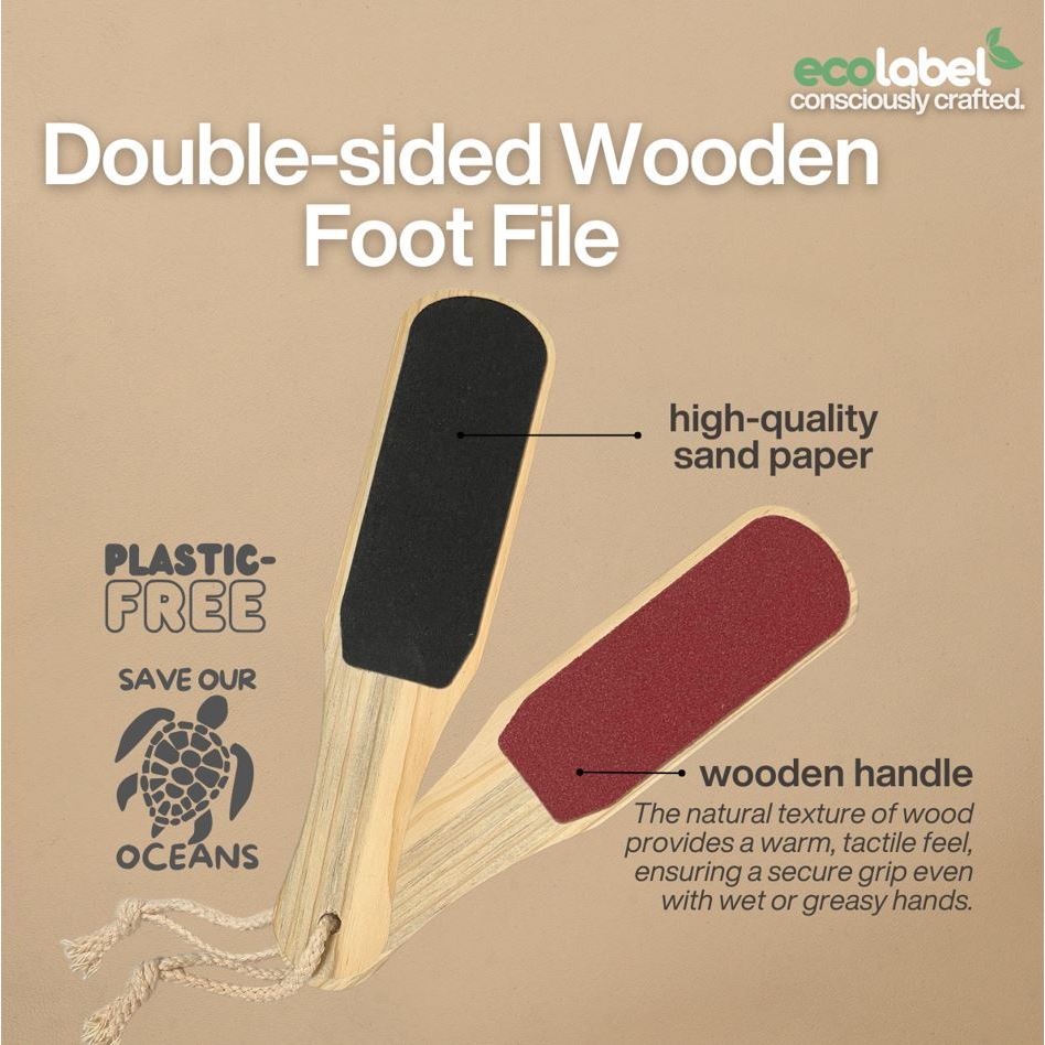 Eco-friendly Double-sided Wooden Foot File Waterproof Non-abrasive Made ...