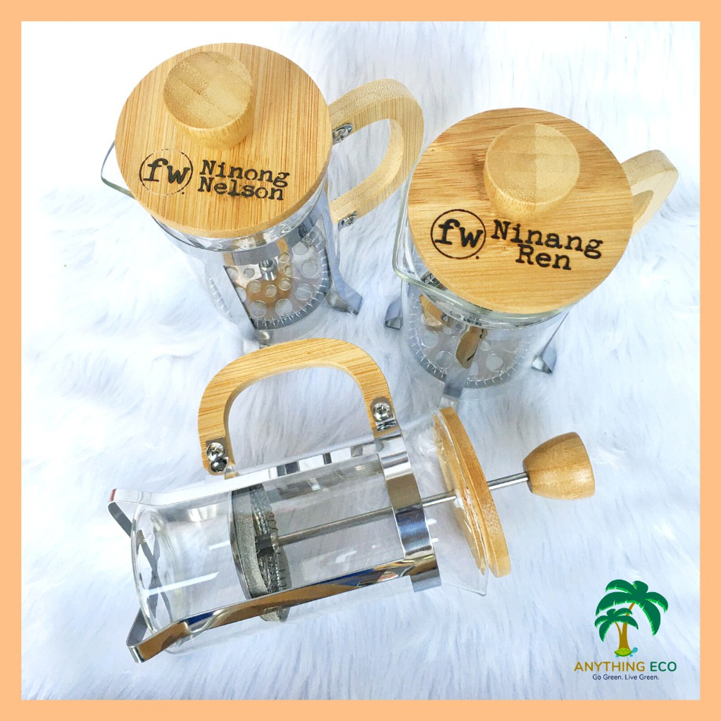 PERSONALIZED Bamboo Eco-Friendly French Press Coffee Maker | Shopee ...