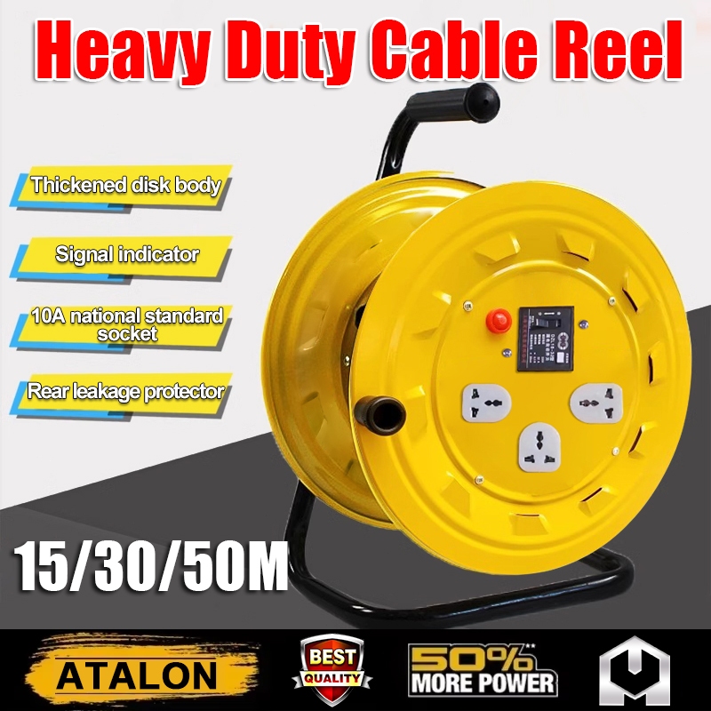 15M 30M 50M Heavy Duty Cable Reel Extension Wire 15/30/50 Meters Power ...