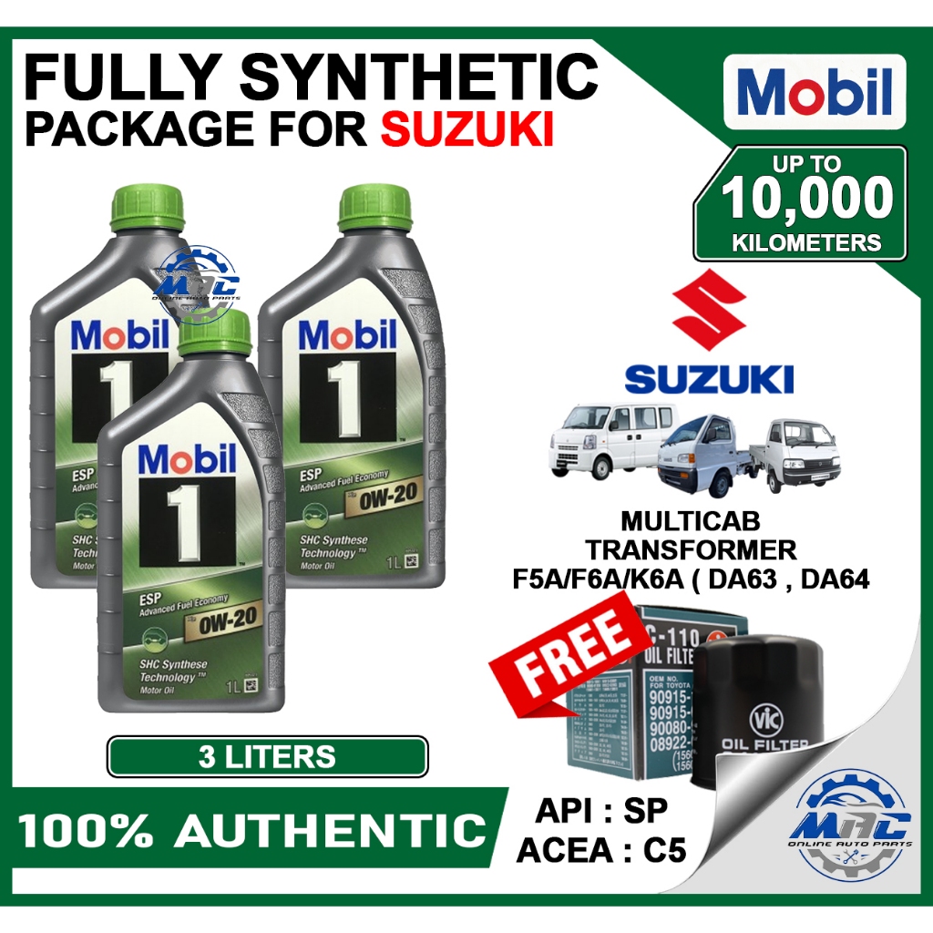 Mobil 1 ESP 0W-20 3 Liters for SUZUKI Multicab Transformer ( FULLY ...