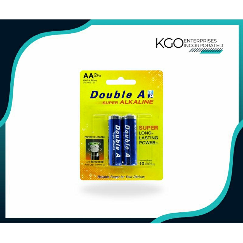 DOUBLE-A,BATTERY,AA,AAA,PK2 | Shopee Philippines