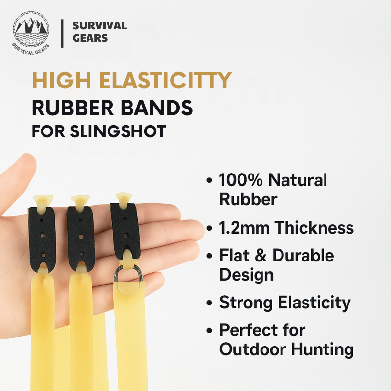 5pcs Flat Rubber Bands 1.2mm High Elasticity Natural Rubber Hunting ...