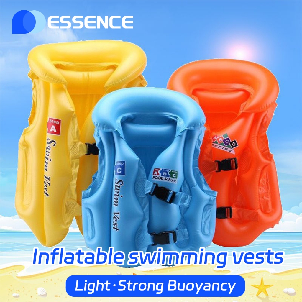 Kids Inflatable Swim Vest with Secure Buckles and Supportive Neck ...