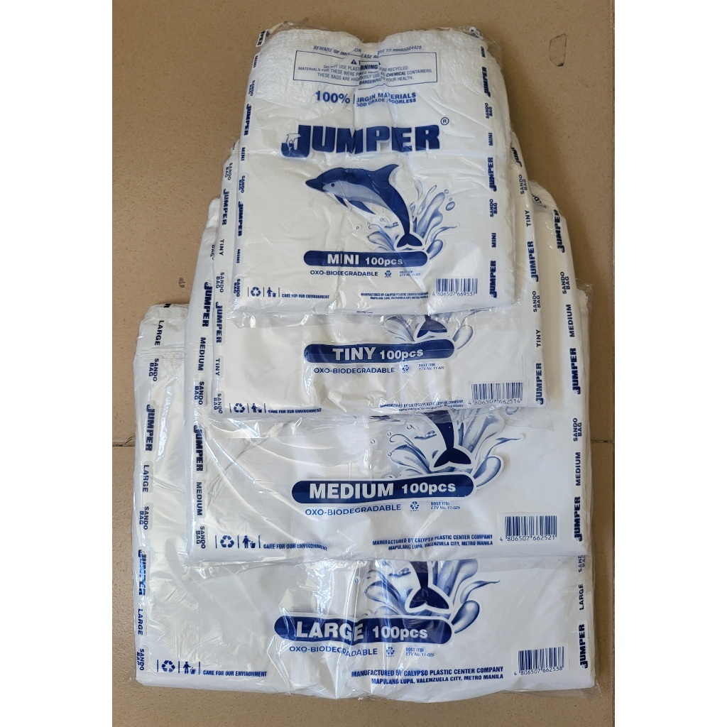 White Plastic Sando Bag Biodegradable - Jumper Brand (approximately ...