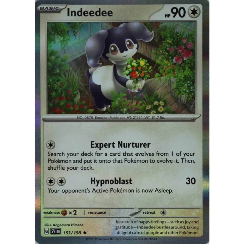 Pokemon TCG Indeedee 153/198 Scarlet & Violet Base Set Rare | Shopee ...