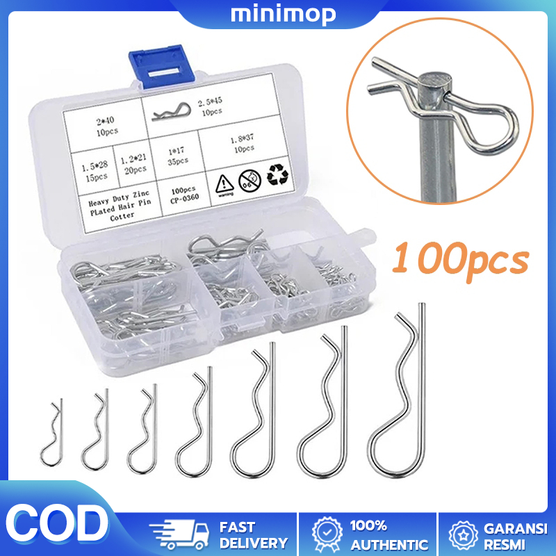 100pcs/Box R Type Pin Spring Cotter Pin Wave B Type Cotter Pin Hair ...